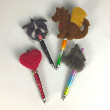 Class in Meredith - Pen Pals - Needle Felted Pen Toppers with Patsy ...
